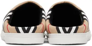 Burberry Icon Stripe Backless Slippers - White