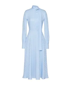 Valentino Garavani Toile Iconographe Long-sleeved Dress - Blue