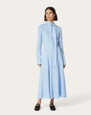 Valentino Garavani Toile Iconographe Long-sleeved Dress - Blue