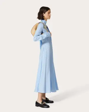 Valentino Garavani Toile Iconographe Long-sleeved Dress - Blue