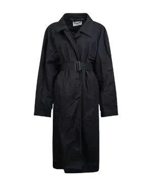Balenciaga Belted Long-sleeved Coat - Black