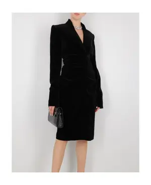TOM FORD Velvet Plunge V-neck Midi Dress