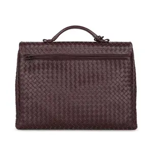 Bottega Veneta Intrecciato Weaving Briefcase - Brown