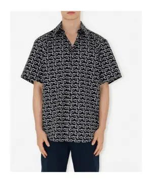 Burberry B-line Printed Short-sleeved Shirt - Black