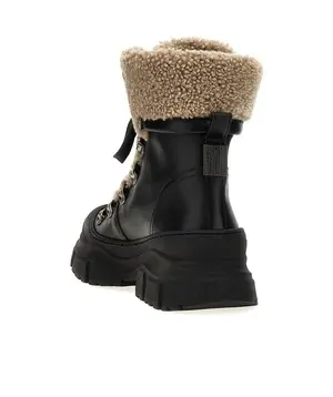 Brunello Cucinelli Round Toe Lace-up Ankle Boots