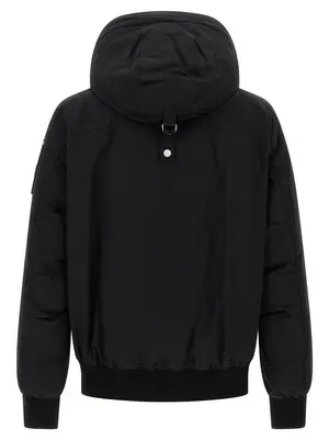 Moose Knuckles Hooded Down Jacket With Logo Detailing - Black