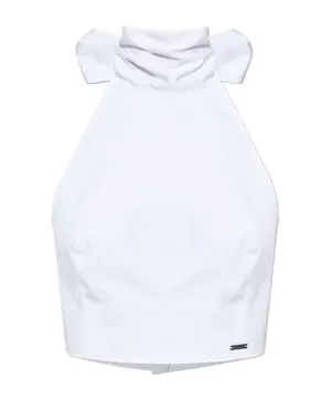 Dsquared2 Geometric Stand Collar Pussy Bow Top