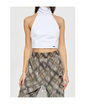 Dsquared2 Geometric Stand Collar Pussy Bow Top