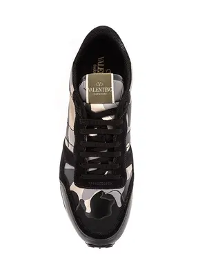 Valentino Garavani Rockrunner Camouflage Sneakers - Black