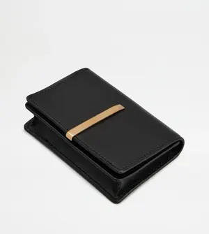 TOD'S Bar Snap Buttoned Wallet - Black