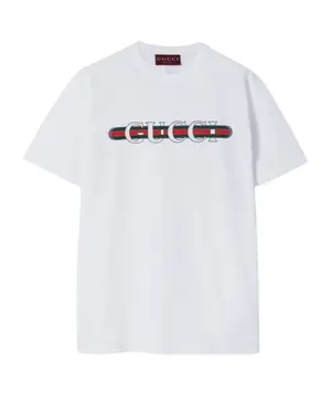 Gucci Logo Printed Crewneck T-shirt - White