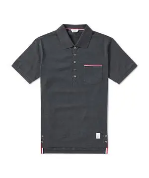 Thom Browne Rwb Short-sleeved Polo Shirt - Dark Grey