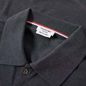 Thom Browne Contrast Trim Pocket Polo Shirt - Dark Grey