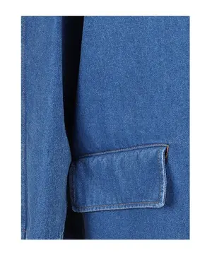 Marni Oversized Flap-pocket Denim Jacket - Ocean