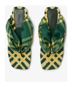 Burberry Checked Thong-strap Pool Flat Slides