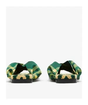 Burberry Checked Thong-strap Pool Flat Slides