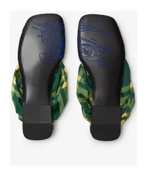 Burberry Checked Thong-strap Pool Flat Slides