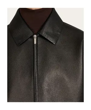 FERRAGAMO Leather Zip-up Jacket