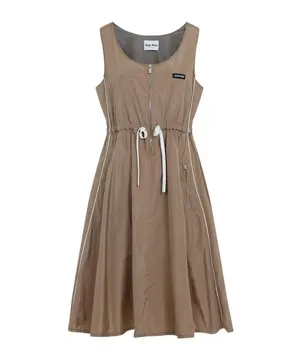 Miu Miu Sleeveless Technical Silk Dress
