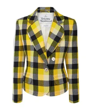 VIVIENNE WESTWOOD Checked Double-breasted Jacket - Yellow