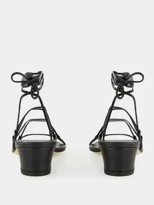 Manolo Blahnik Strappy Slingback Sandals With Tie Fastening - Black