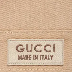 Gucci Gg Detail Denim Jacket - Nude