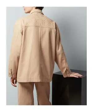 Gucci Gg Detail Denim Jacket - Nude