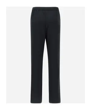 Herno Wide Leg Satin Trousers - Black