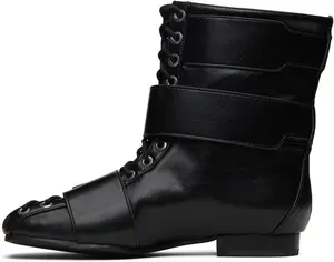 GANNI Buckled Lace-up Boots
