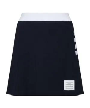 Thom Browne Pleated Mini Skirt With Four Bar Stripes