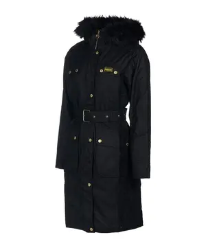 Barbour Long-sleeved Coat With Hood And Belt