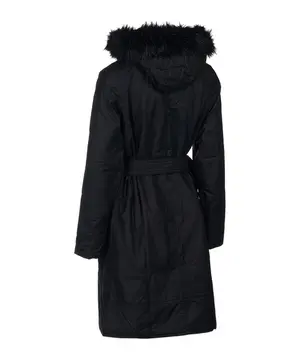 Barbour Long-sleeved Coat With Hood And Belt