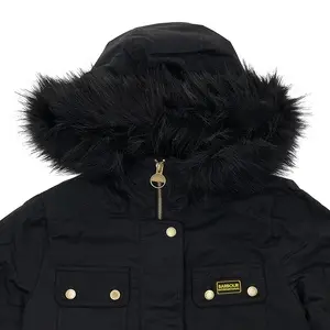 Barbour Long-sleeved Coat With Hood And Belt