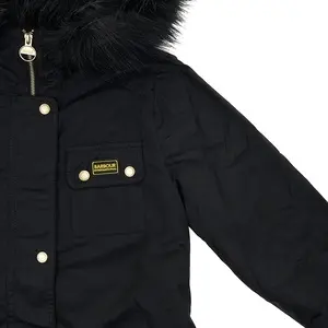Barbour Long-sleeved Coat With Hood And Belt