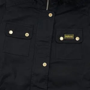 Barbour Long-sleeved Coat With Hood And Belt