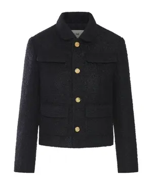 Celine Saint Germain Jacket In Bouclette Natt - Black