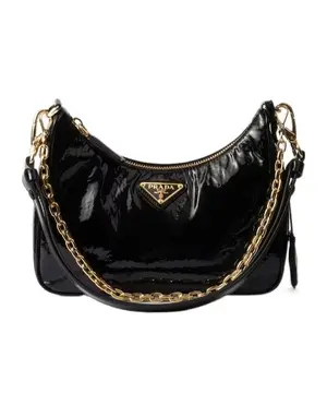 Prada Re-edition Mini Handbag With Chain Strap - Black
