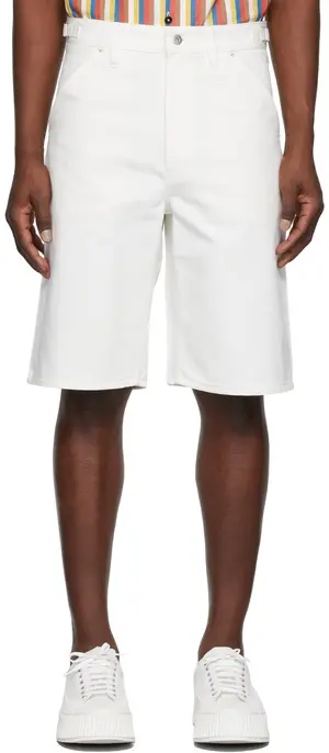 JIL SANDER Logo Embroidered Denim Shorts