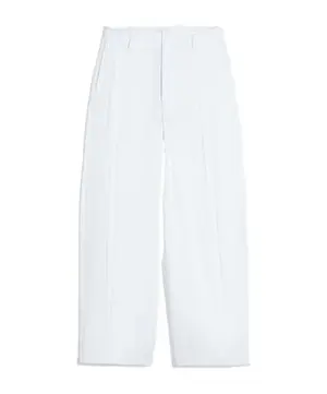 LEMAIRE Crinkled Wide-leg Pants - Chalk