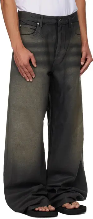 Alexander Wang Grain-coated Wide-leg Jeans
