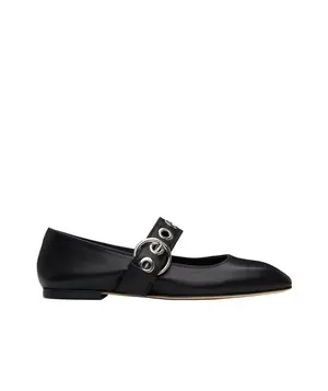 AeydĒ Uma Eyelet Ballerina Flats - Black