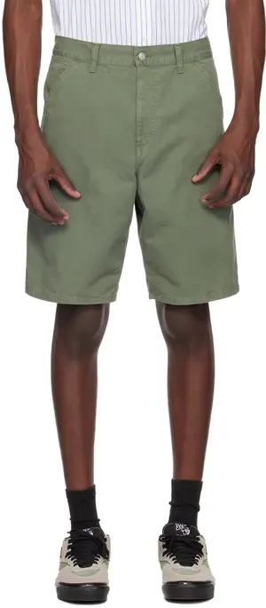 Carhartt Work In Progress Logo Patch Low-rise Cargo Shorts - Green