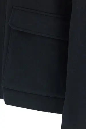 Herno Field Jacket With Stand Collar And Suede Details - Black