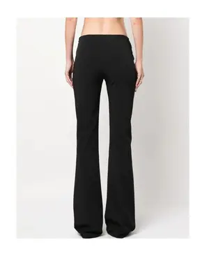 Blumarine Bow-detailed Scallop Edge Flared Trousers