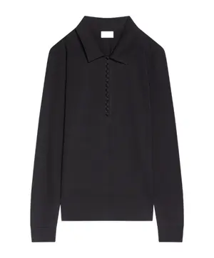Dries Van Noten Long Sleeve Jersey Polo Shirt