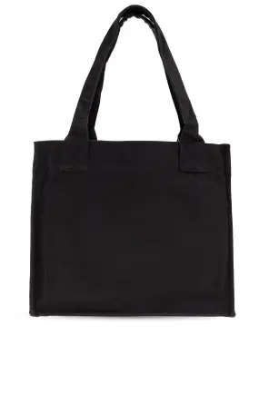 GANNI Logo Embroidered Tote Bag - Black