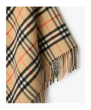 Burberry Checked Fringed-edge Cape