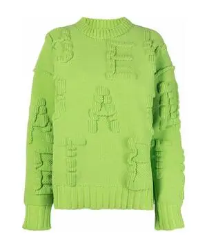Bottega Veneta Alphabet Motif Ribbed-knit Jumper - Green