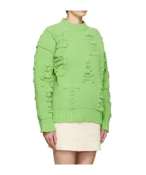 Bottega Veneta Alphabet Motif Ribbed-knit Jumper - Green