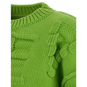 Bottega Veneta Alphabet Motif Ribbed-knit Jumper - Green